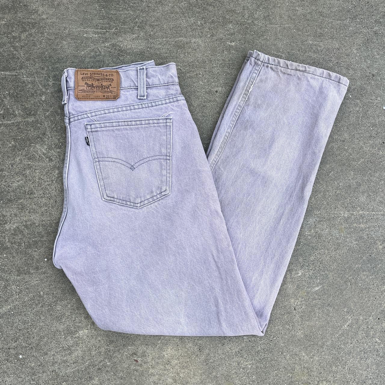 Vintage 90s levis 505 grey wash black tab jeans... - Depop