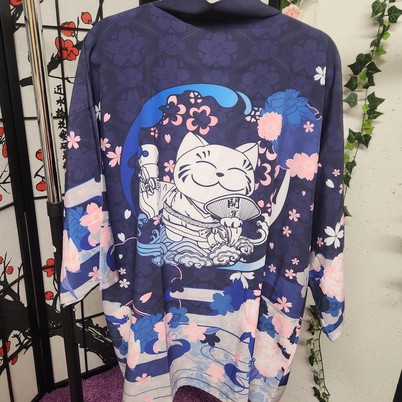 💙Lucky cat Haori💙 Haori kimono jacket with Lucky... - Depop