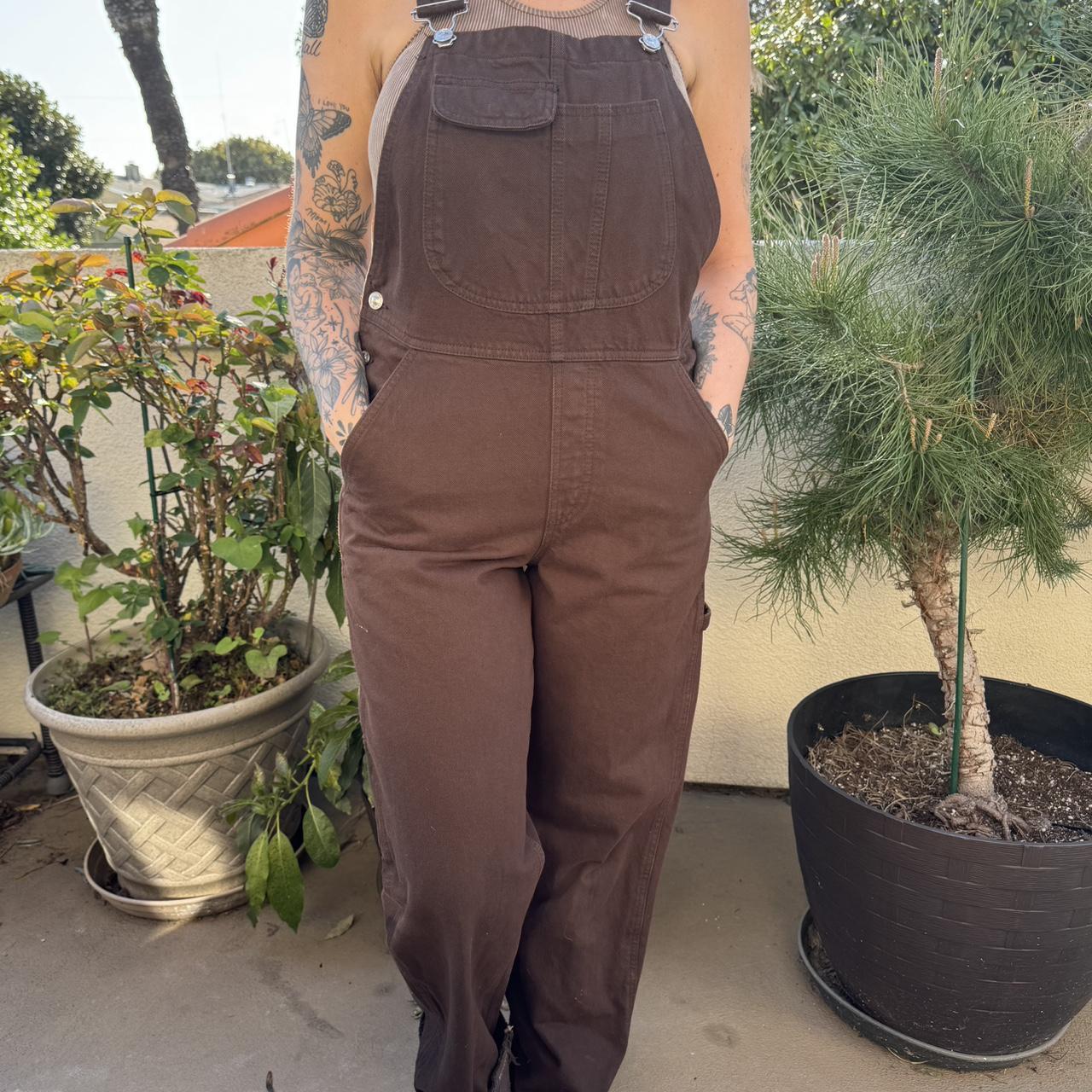 Zara brown denim overalls. Got these so long ago but... - Depop