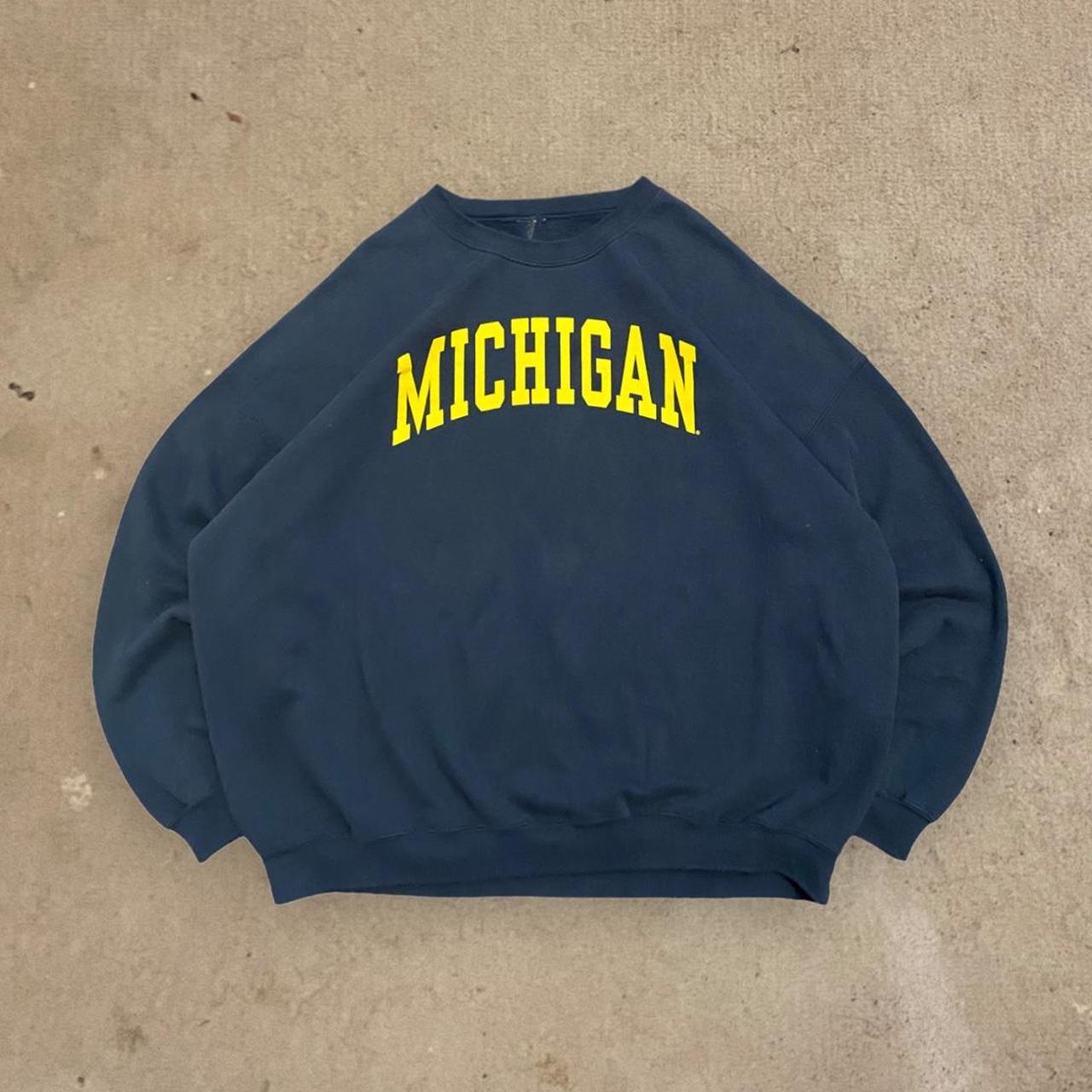 Modern Navy Blue And Yellow Michigan Wolverines... - Depop