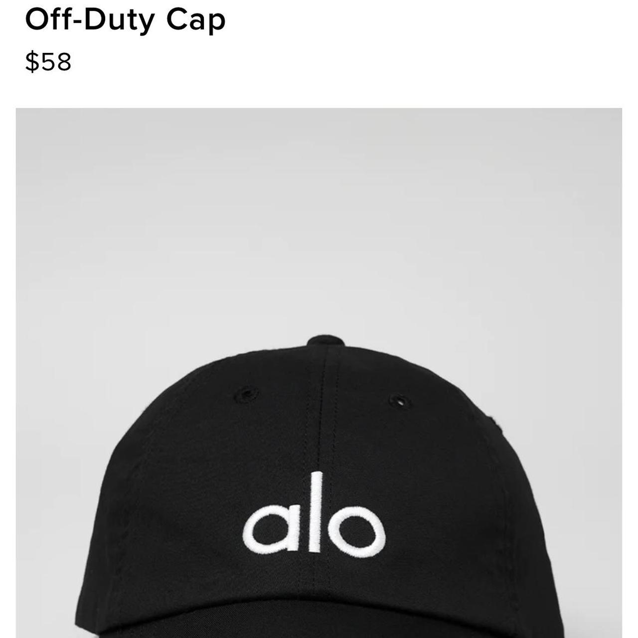 alo yoga black off duty cap worn a few times... - Depop