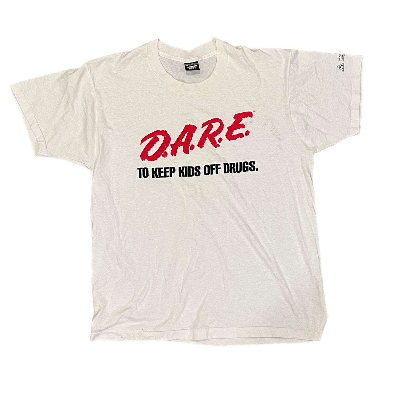 Rare vintage white Screen Stars DARE shirt. Paper... - Depop