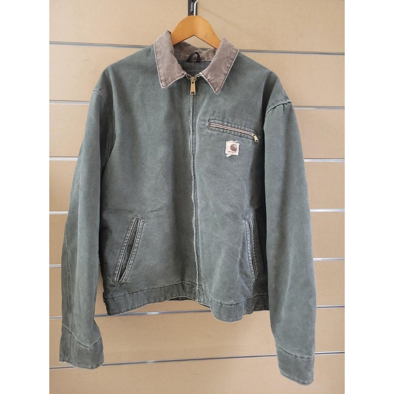 VTG Carhartt J97 Detroit Jacket Distress MOS Moss... - Depop