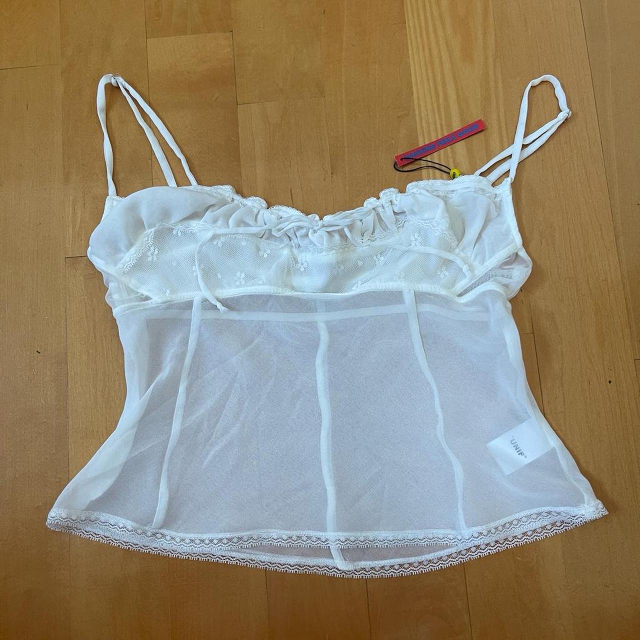 ˑ༄ unif angel tank top with tie front nwt - new... - Depop