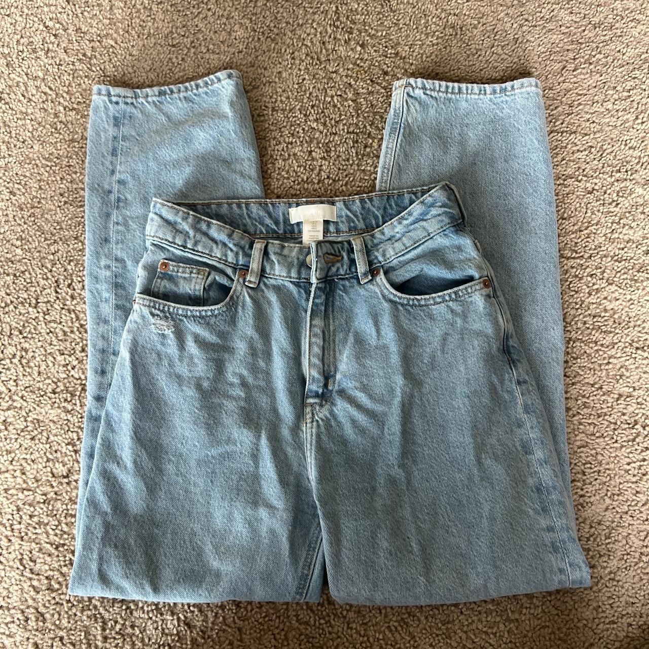 H&M ripped jeans -size 2 - 27” inseam -worn once... - Depop