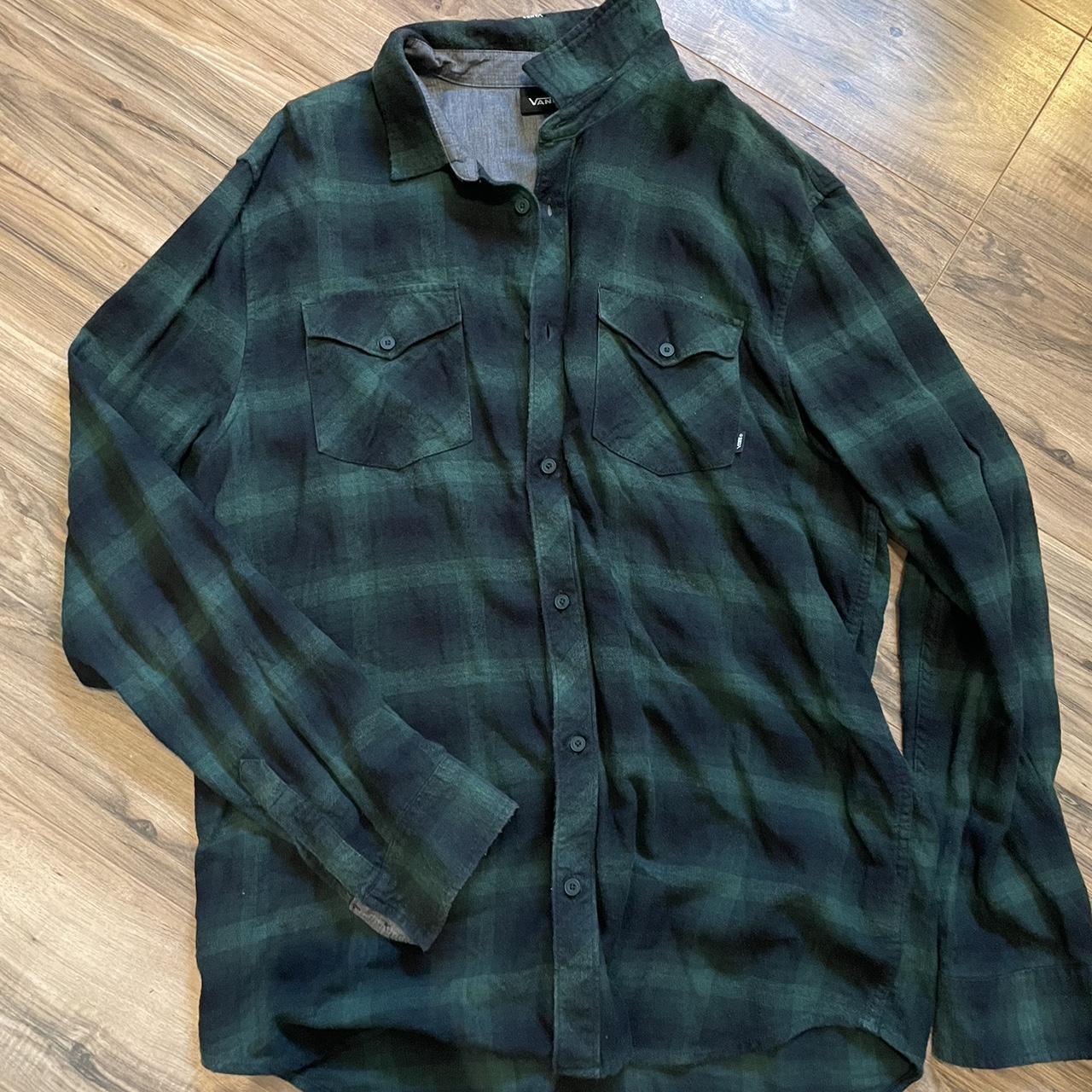 vans flannel semi-thick cotton material forrest... - Depop