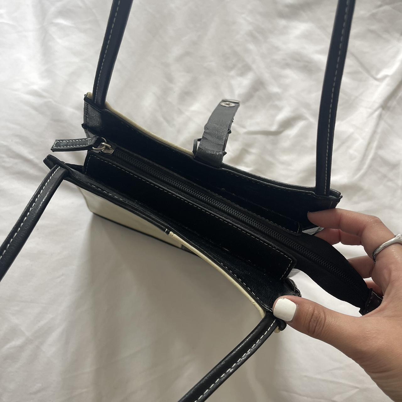 Vintage black / cream checkerboard purse... - Depop