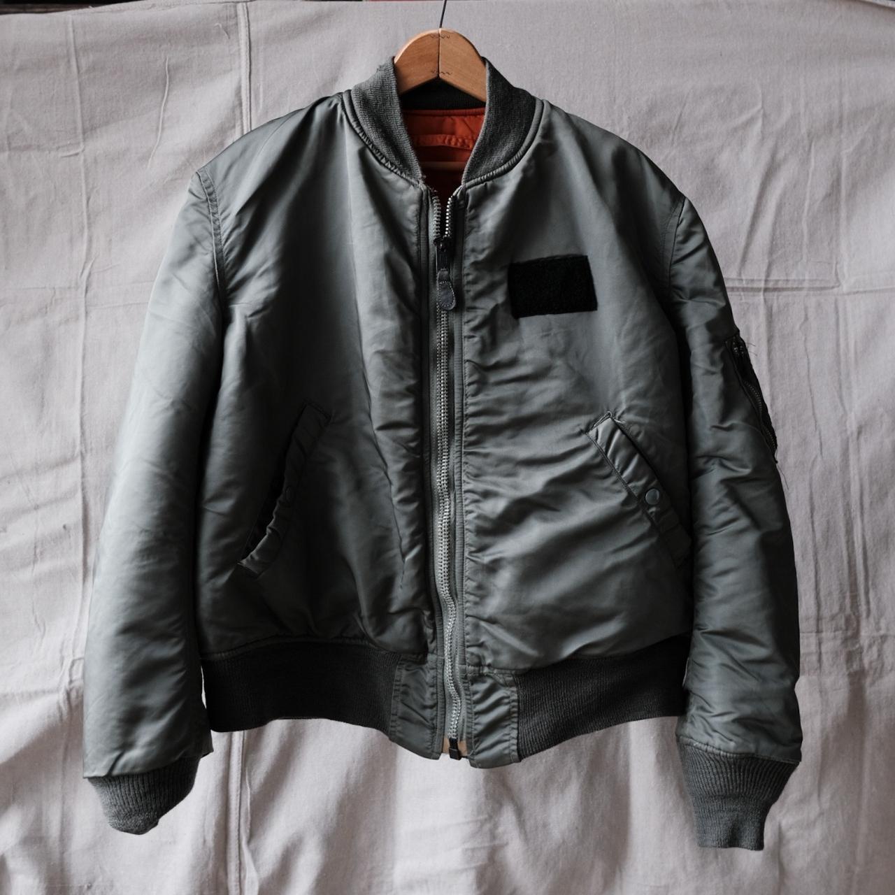 Vintage 60s MA-1 Bomber Jacket Orange Green... | Depop