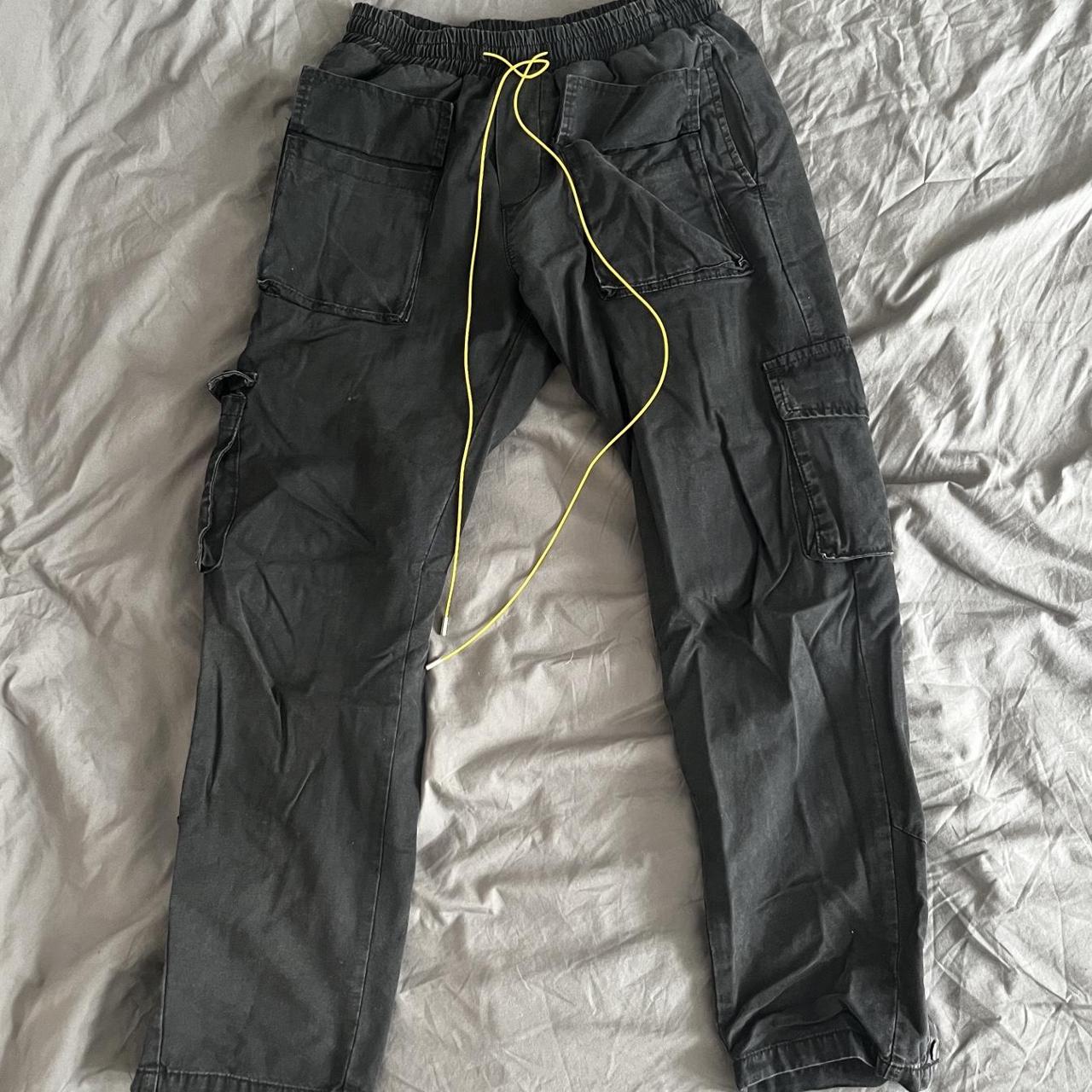 Destructive Black Cargo Trosuers/Pants Size -... - Depop