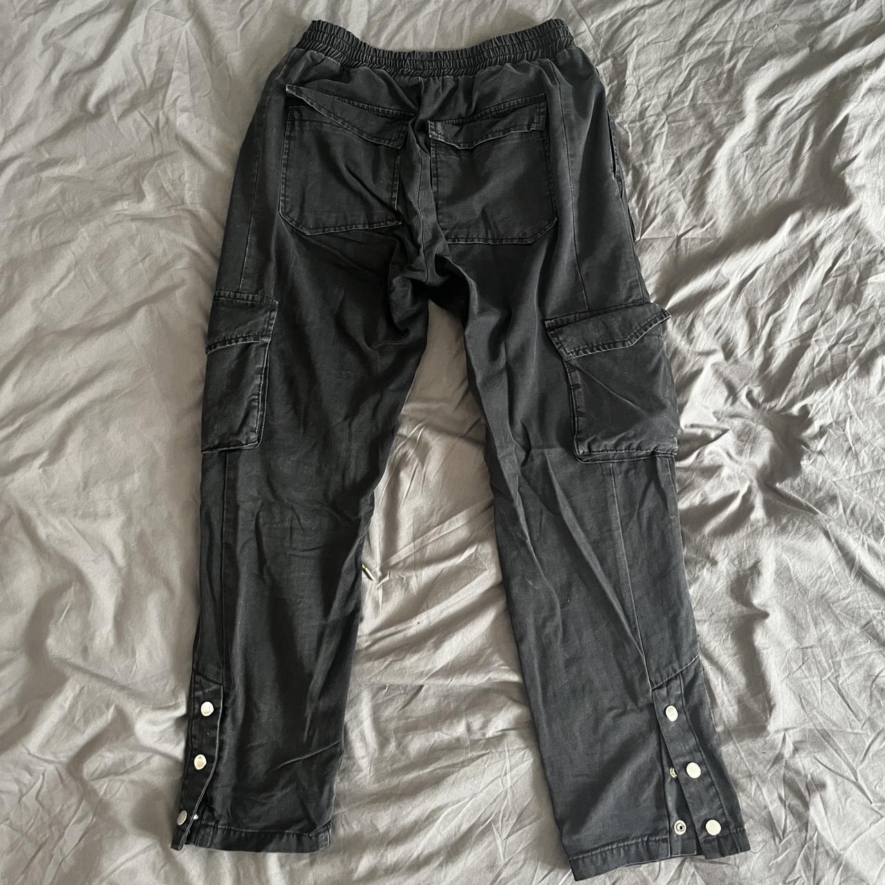 Destructive Black Cargo Trosuers/Pants Size -... - Depop