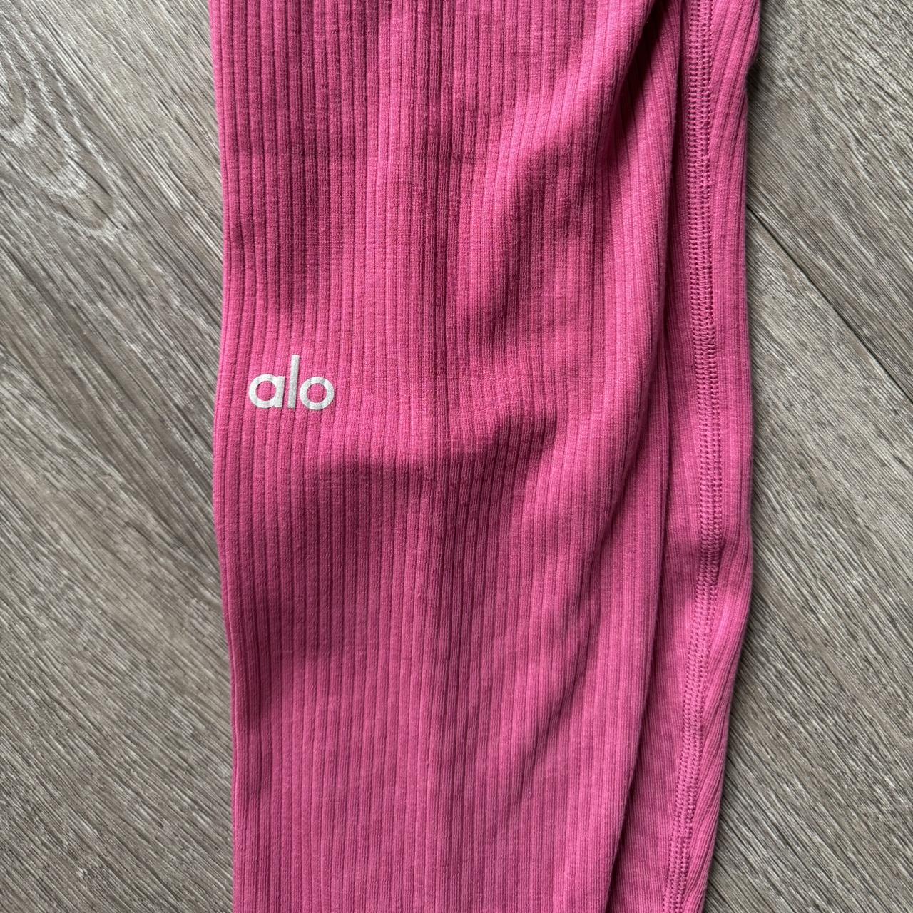 Alo Ribbed High-Waist 7/8 Blissful Legging in... - Depop