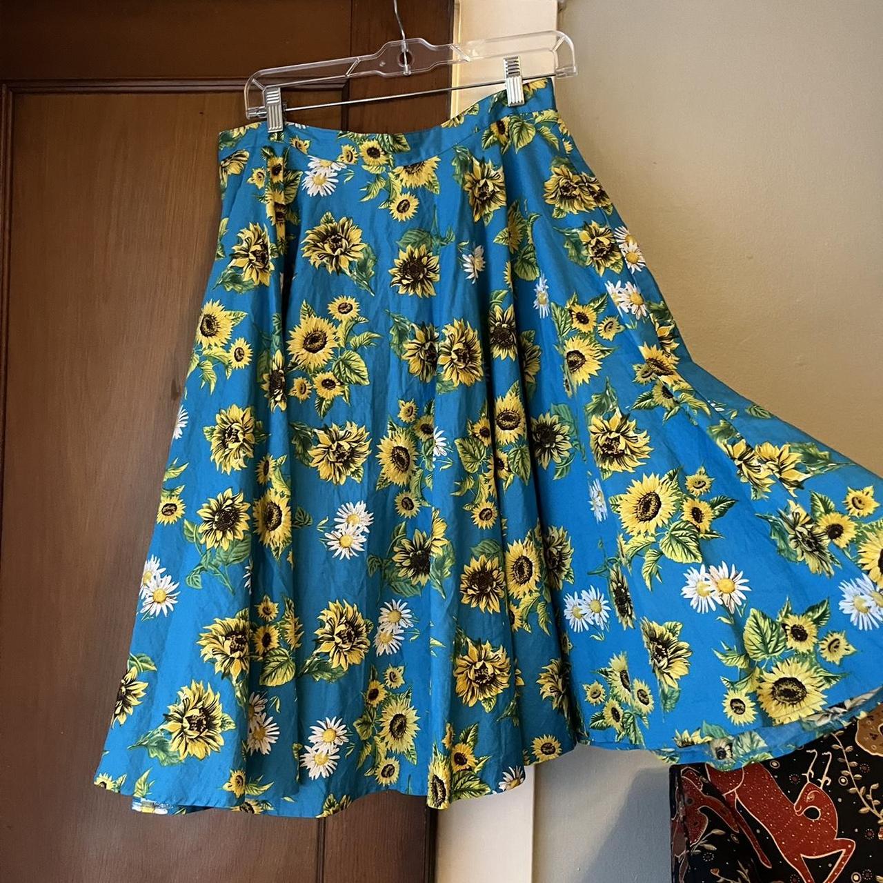 Hell Bunny Vixen Modcloth Sunflower Skirt in size... - Depop