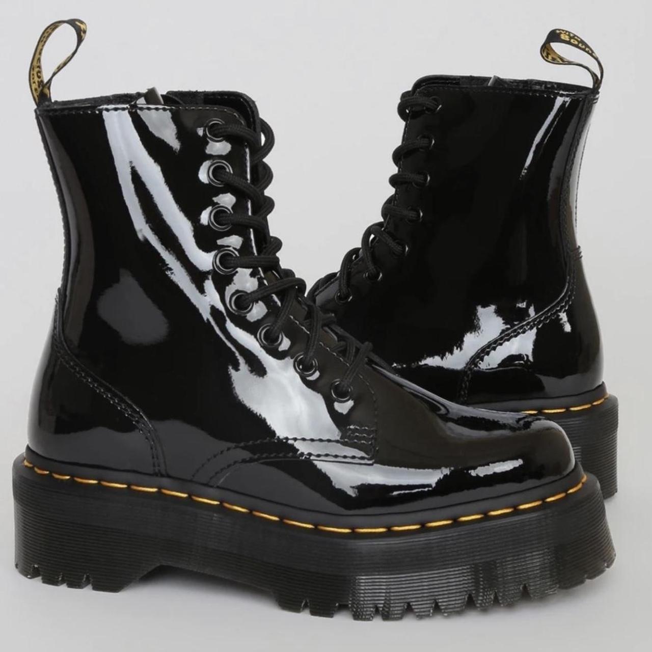 Jadon Black Patent Lamper Leather Platform... - Depop