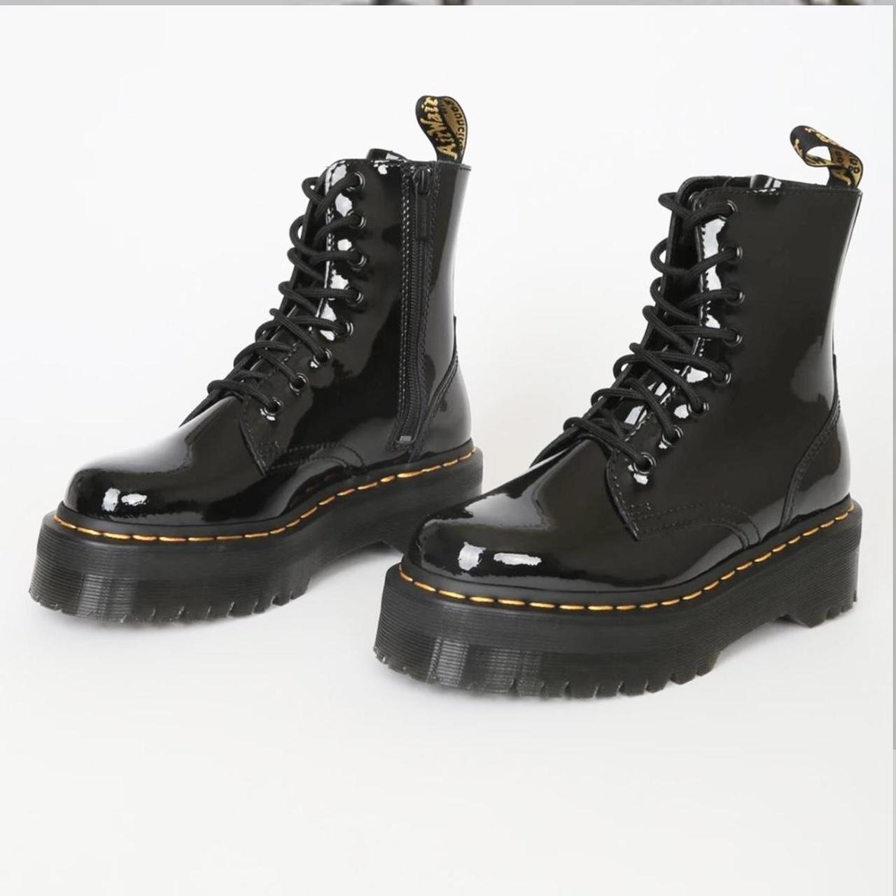 Jadon Black Patent Lamper Leather Platform... - Depop