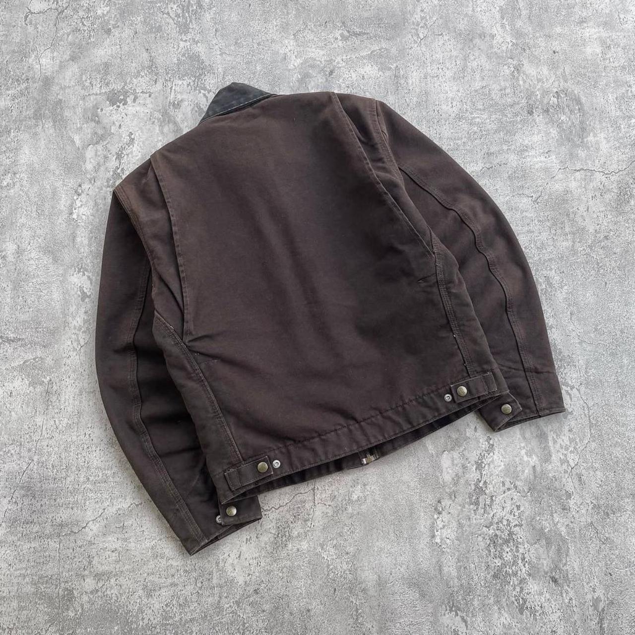 Vintage Carhartt Detroit Jacket J97 DKB Dark Brown -... - Depop