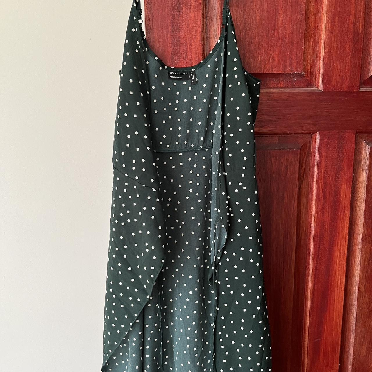 Asos design petite green spot wrap around dress size... - Depop