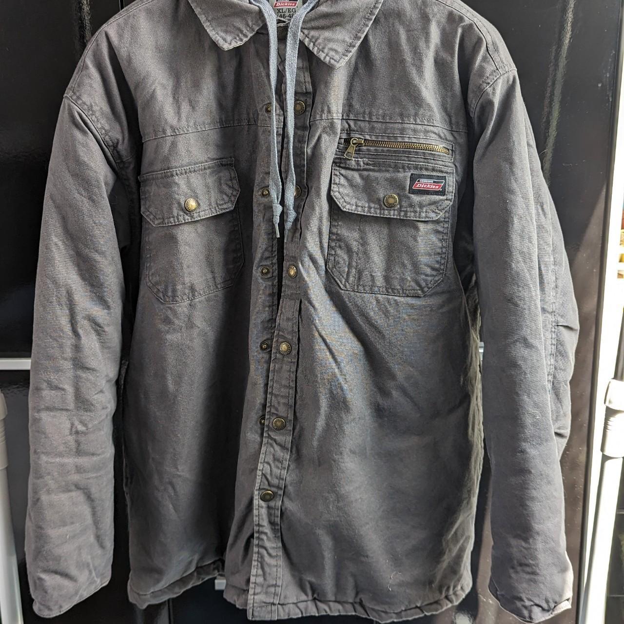 Grey dickies workwear jacket Size: XL (fits... - Depop