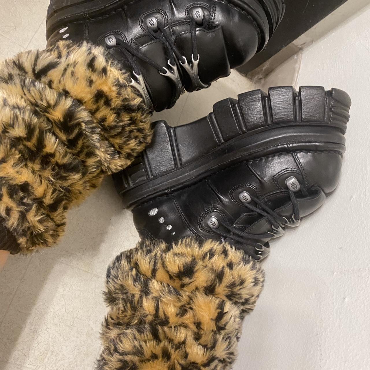 Fur Leopard Print Leg Warmers Early 2000’s! Super... - Depop