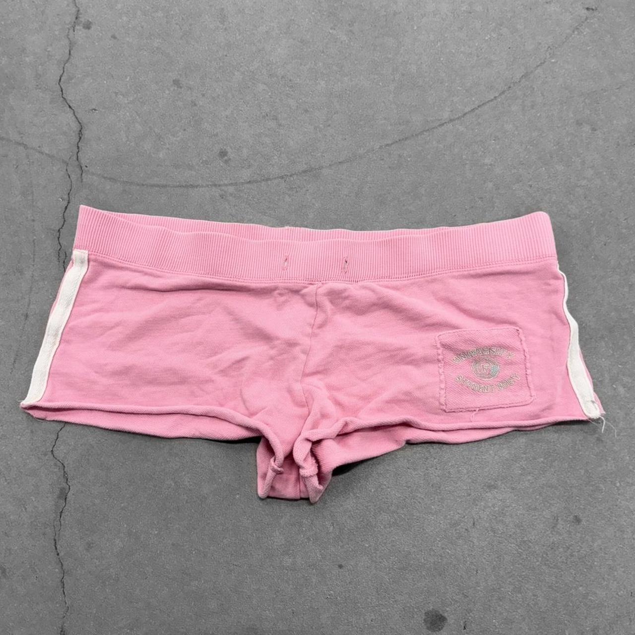 Forever 21 Micro Booty Shorts Baby pink w white... - Depop