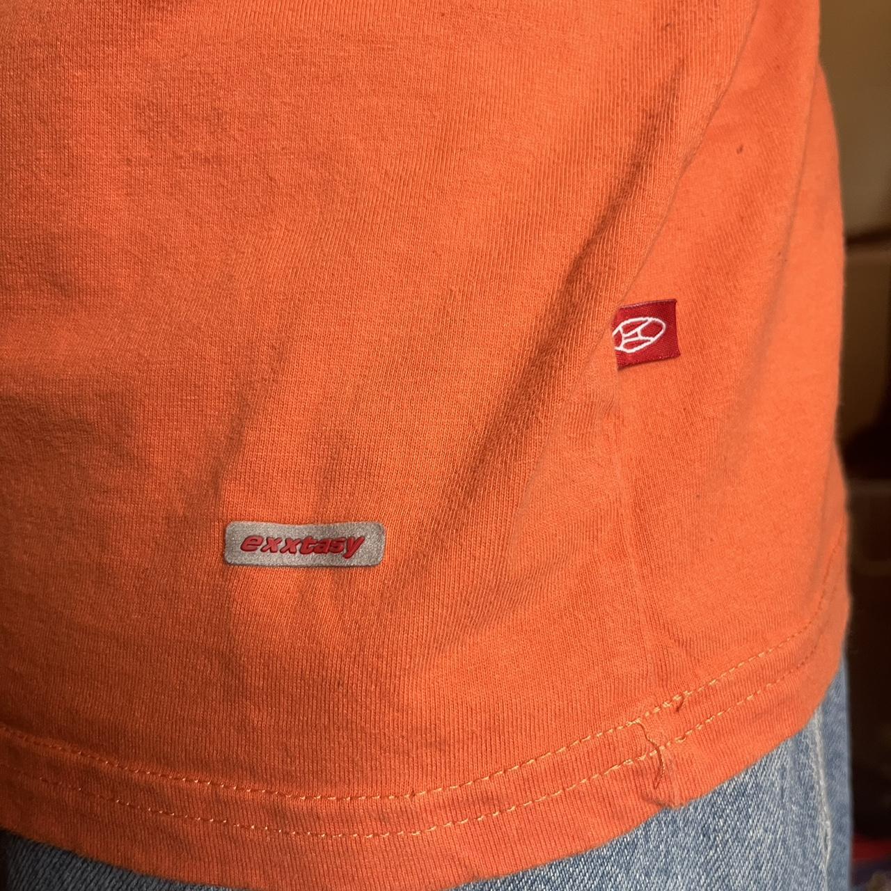 Orange Exxtasy stitched graphic tee Men’s... - Depop