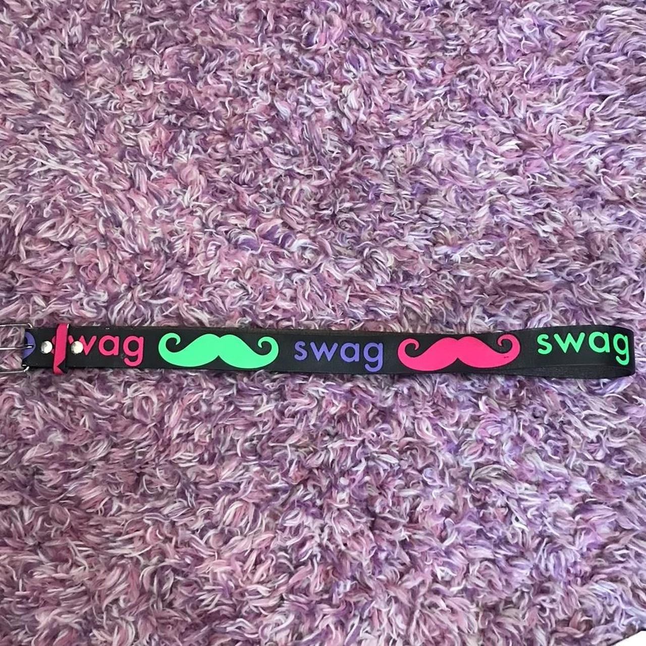 ️ 💗 Super cute vintage scene “Swag” mustache belt... - Depop