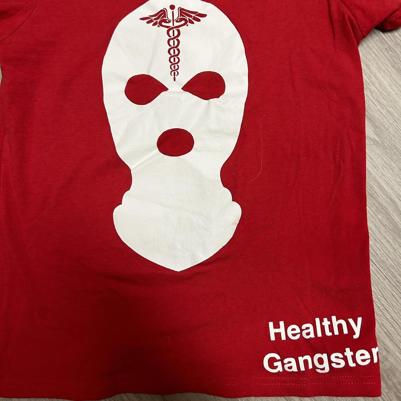 ‘HEALTHY GANGSTER’ baby tee ☆ no size marked but... - Depop