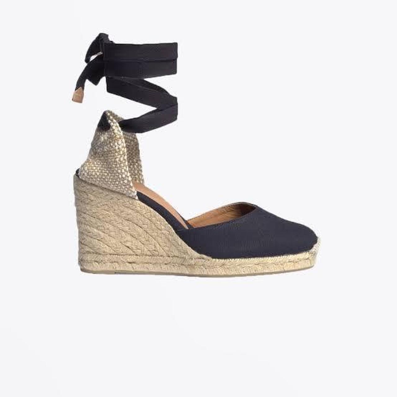 CASTAÑER Carina 80 canvas wedge espadrilles Navy... - Depop