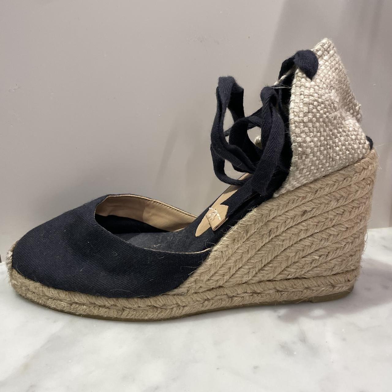 CASTAÑER Carina 80 canvas wedge espadrilles Navy... - Depop