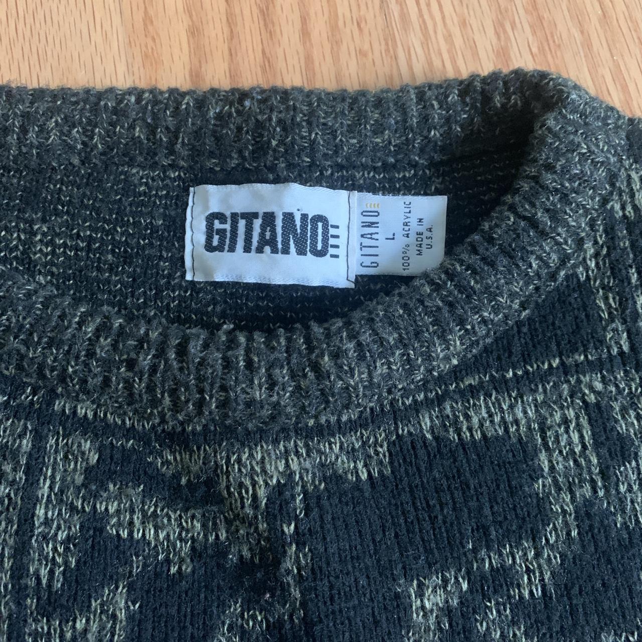 Gitano Men's Green and Black Jumper | Depop