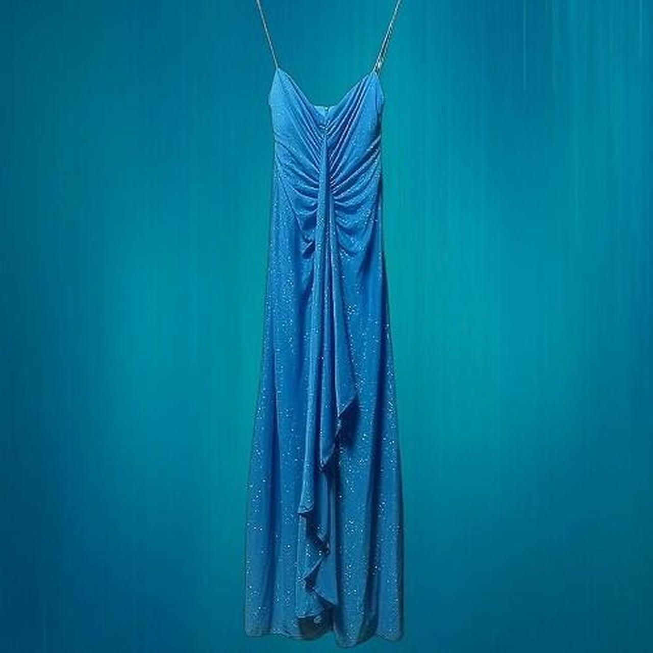 This colour!!! Vintage Y2K Baby Blue glitter flowy... - Depop