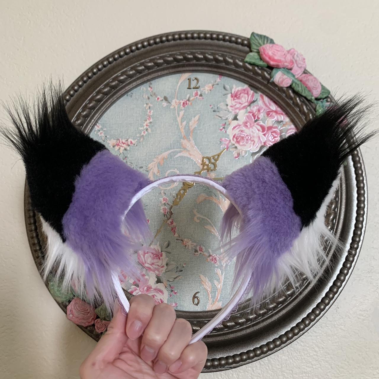 nekomimis purple fox ears #kemonomimi #petplay... - Depop