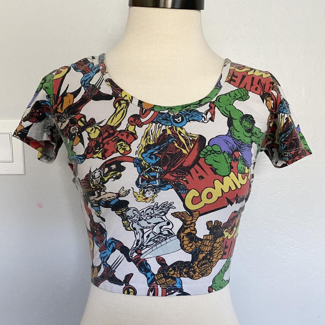 Vintage Marvel Crop Top - This crop fit top features... - Depop