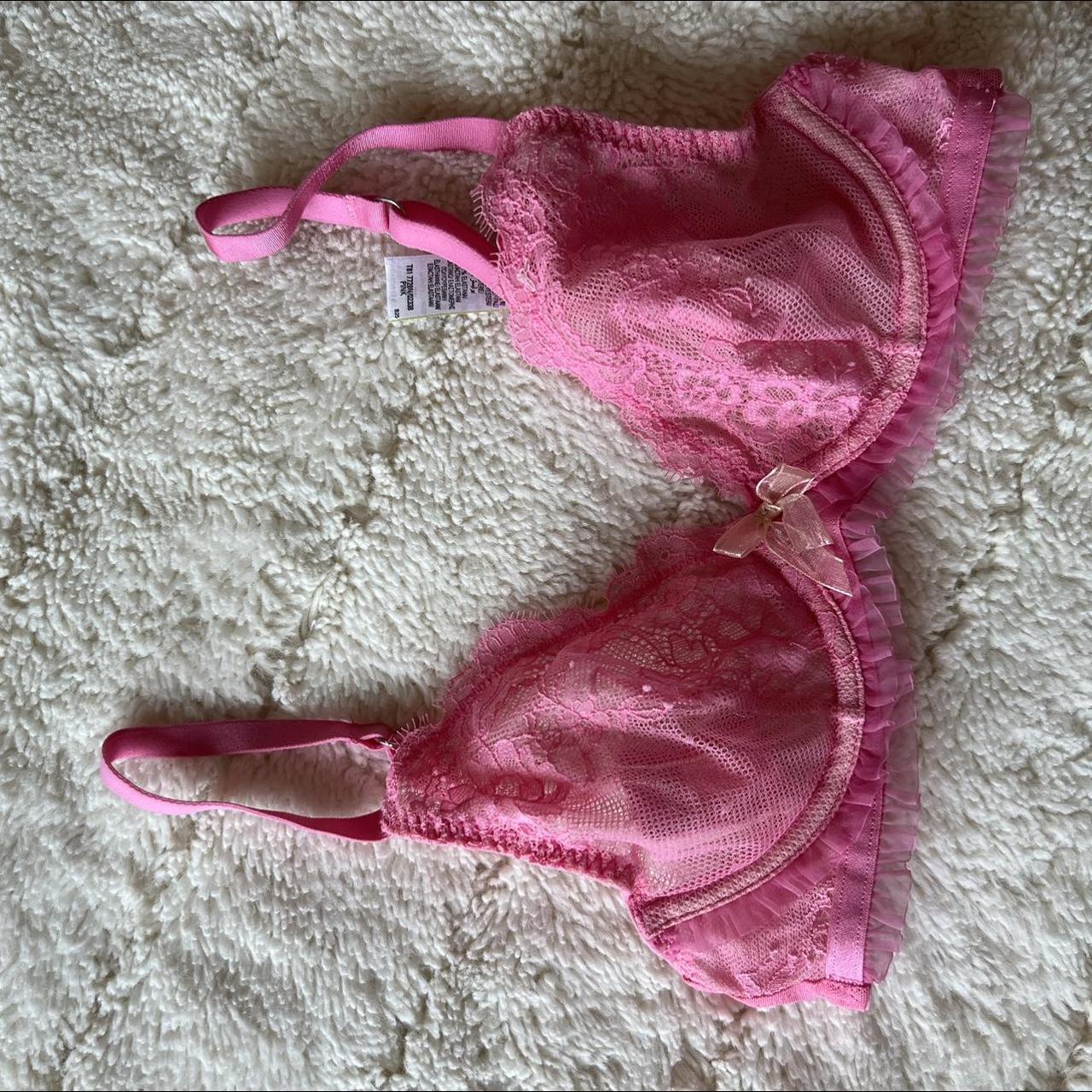 pink lace bra MARKS AND SPENCER size 30B never worn - Depop