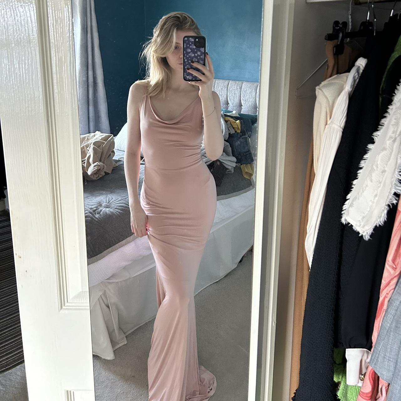lipsy blush prom dress perfect condition never been... - Depop