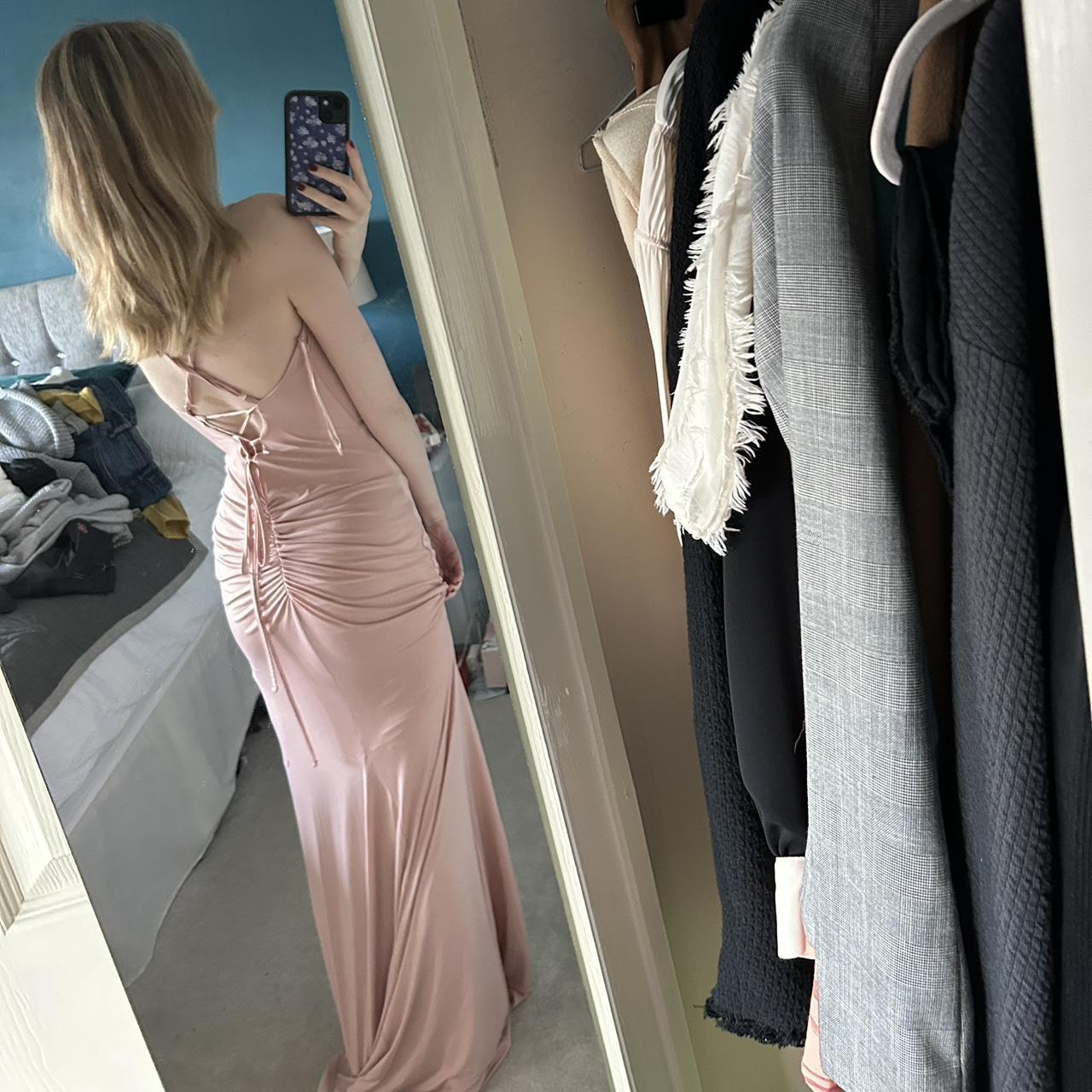 lipsy blush prom dress perfect condition never been... - Depop