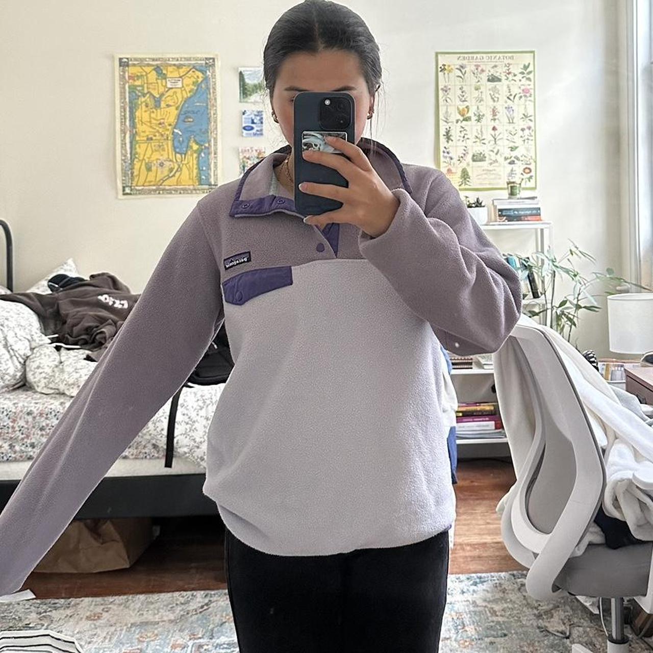 Patagonia Synchilla fleece. Purple/two toned. Size... - Depop