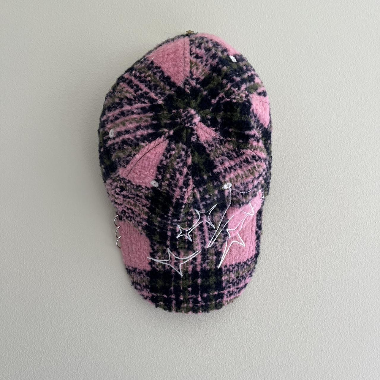 Pink and black TILD plaid cap 🧢🧢 Good condition,... - Depop