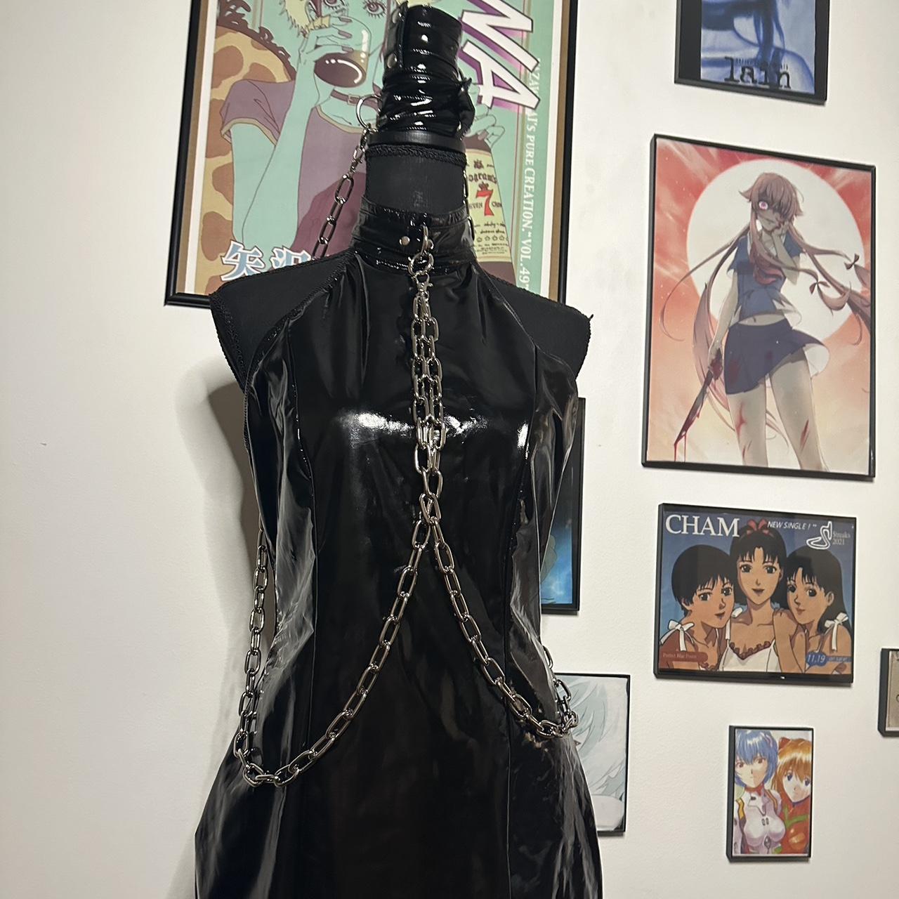 Dollskill widow pvc body con dress with chains and... - Depop