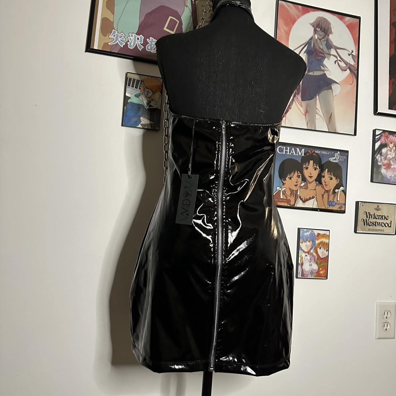 Dollskill widow pvc body con dress with chains and... - Depop