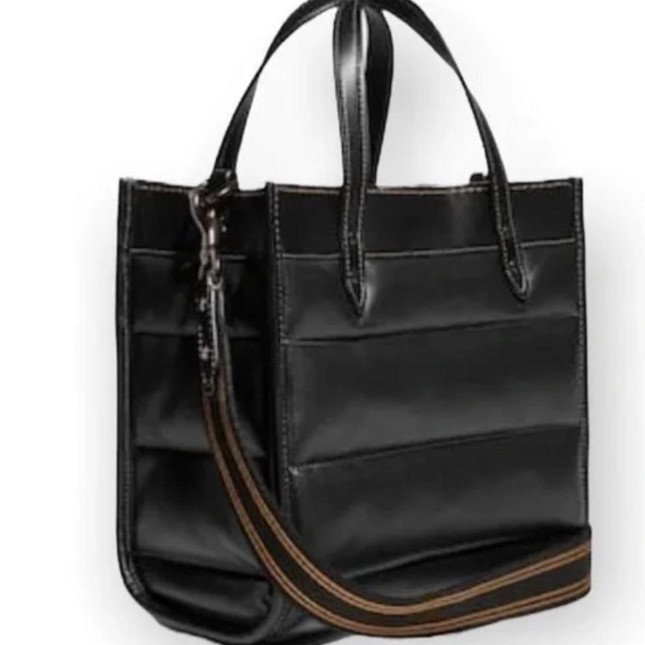 NWT Coach Black Puffy Medium Tote bag Quilted Badge... - Depop