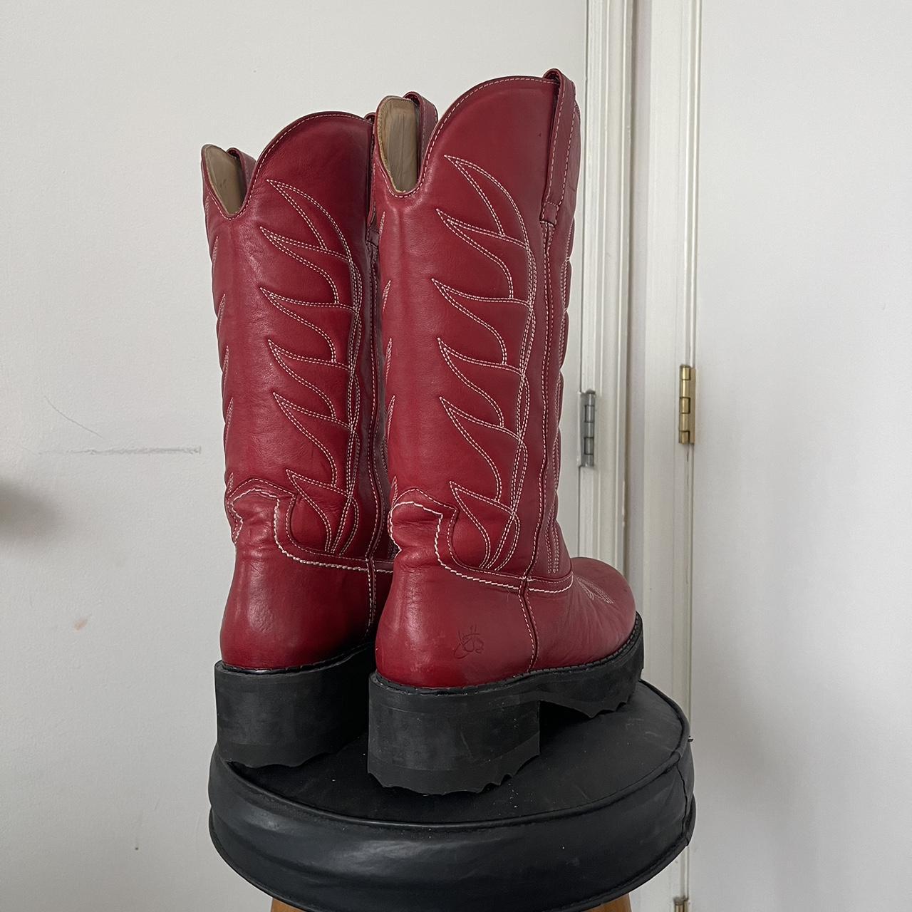 Women's Red and Black Boots | Depop