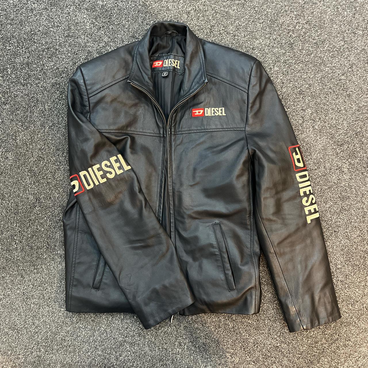 Rare vintage Diesel leather jacket in good condition... | Depop