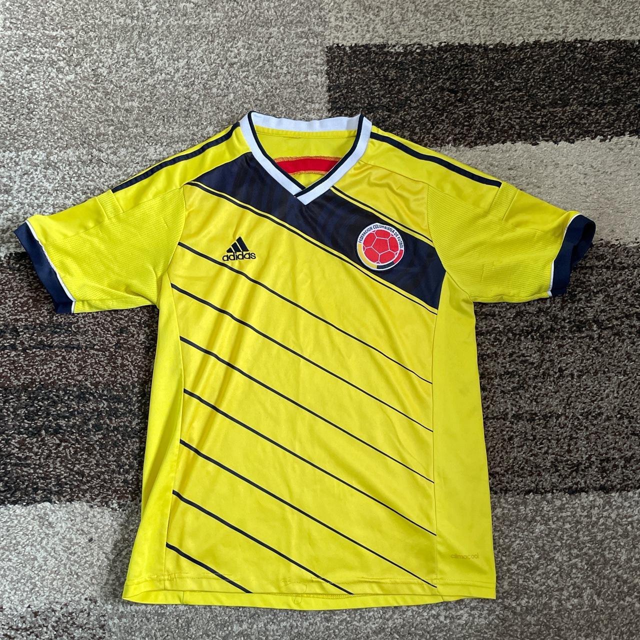 Small yellow Colombia jersey measurements 18” chest... - Depop