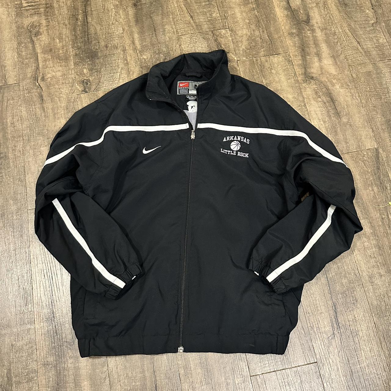 Vintage black Nike track jacket size Medium - Depop