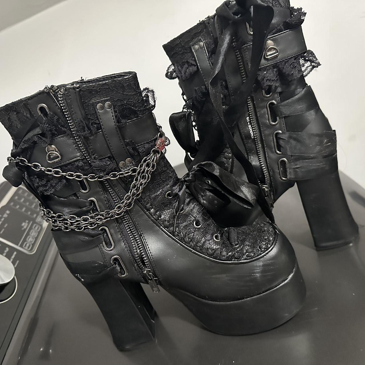 Demonia charade- 110 Worn literally once. Hurt my... - Depop