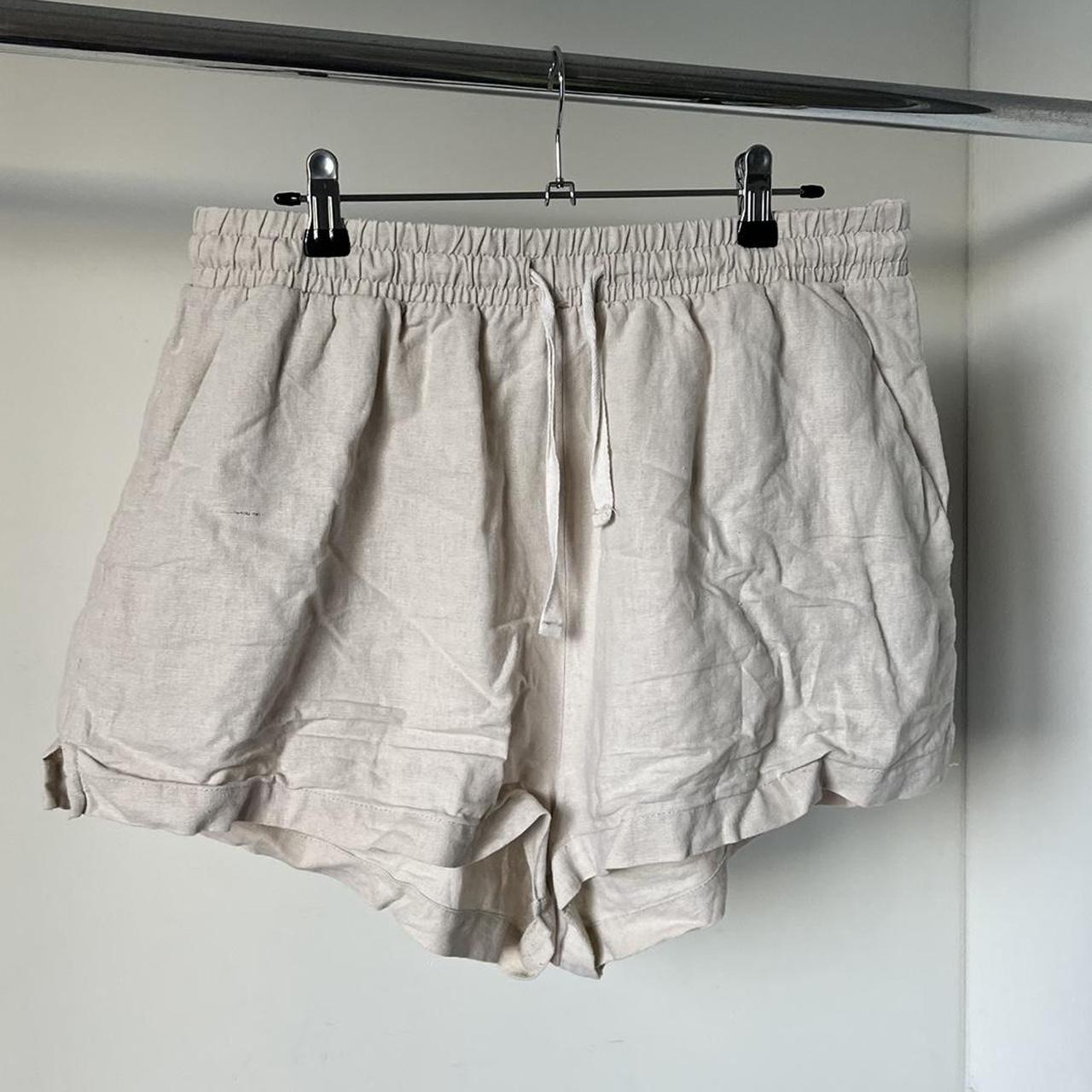 SUPRE LINEN SHORTS - size 16, true to size -... - Depop