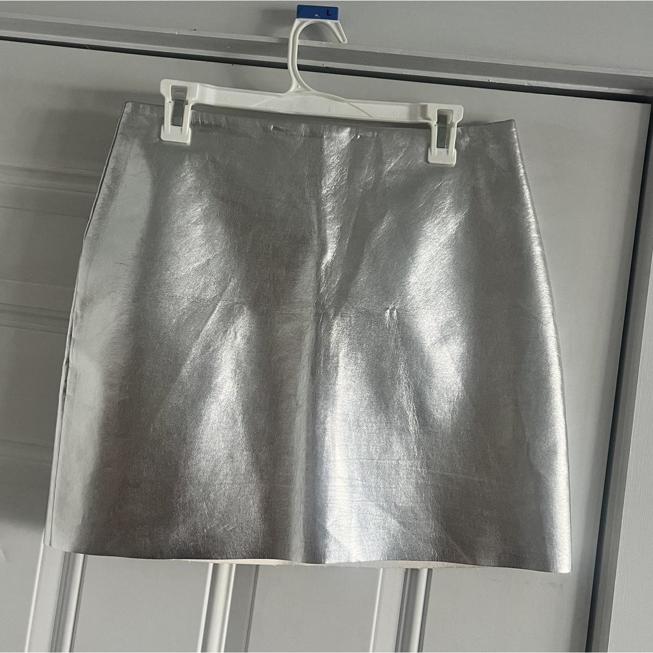 H&M METALLIC MINI SKIRT - Depop