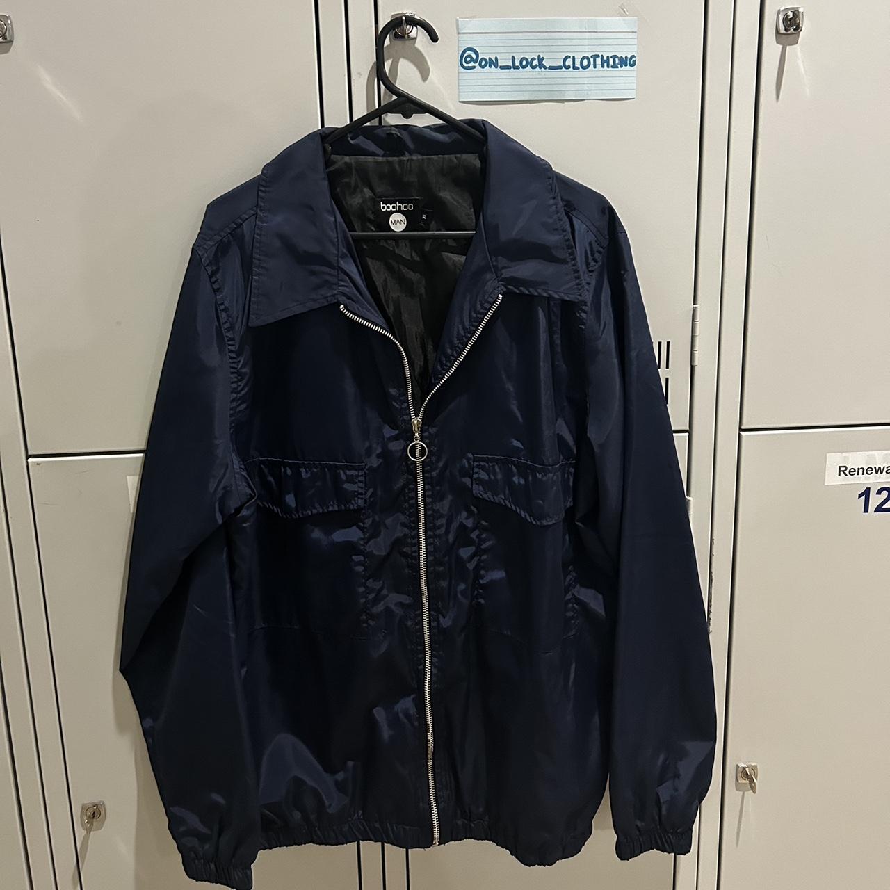 🔒BOOHOO MAN NAVY JACKET🔒 💎 WORN ONCE - LIKE NEW 💸... - Depop