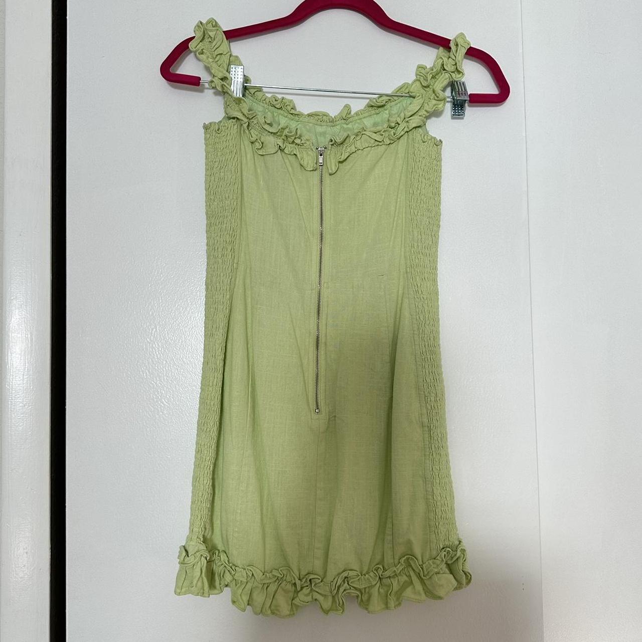 Lime green mini dress! 💚 Can be worn with sleeves... - Depop