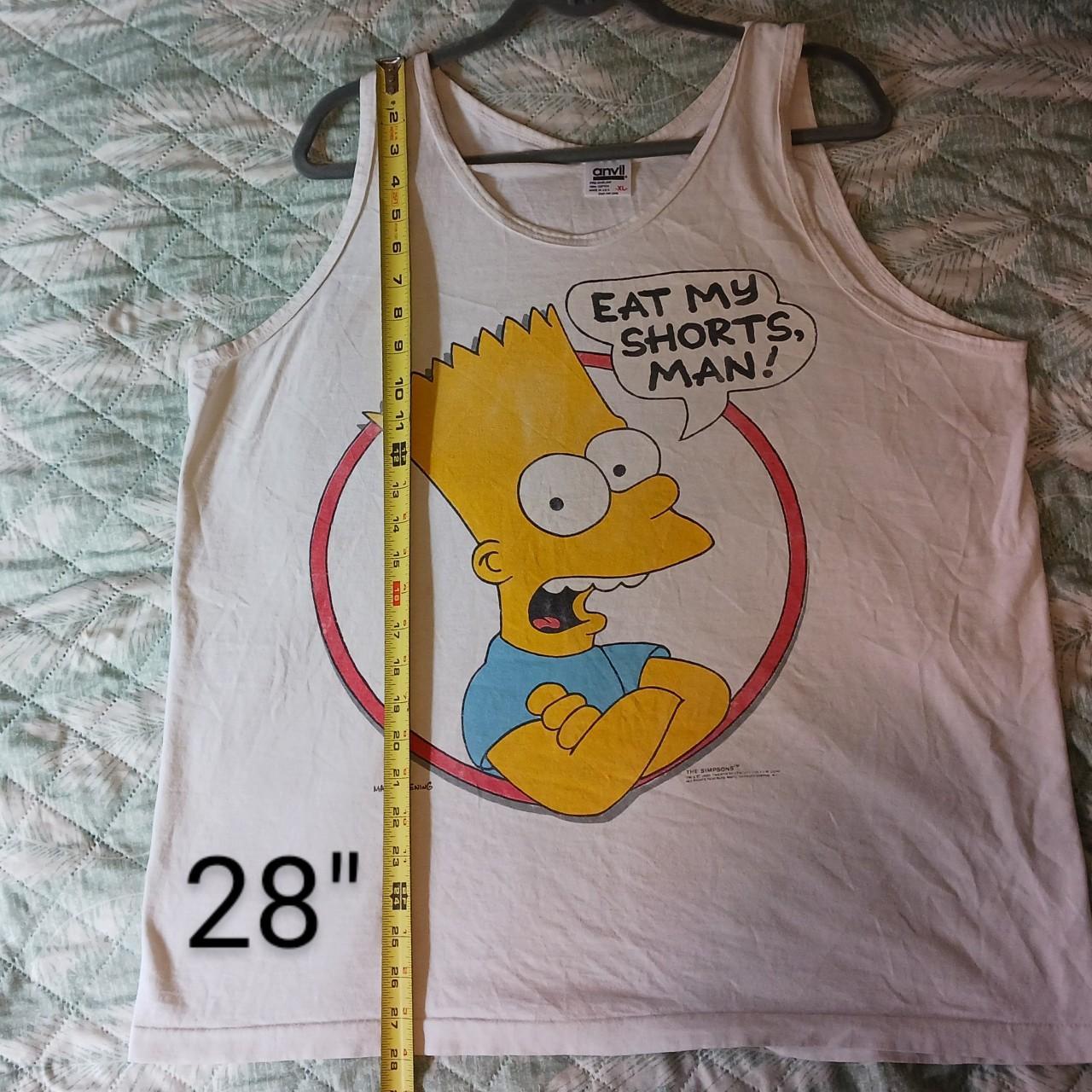 vintage 1990 Simpsons EAT MY SHORTS Tank Top Size XL... - Depop